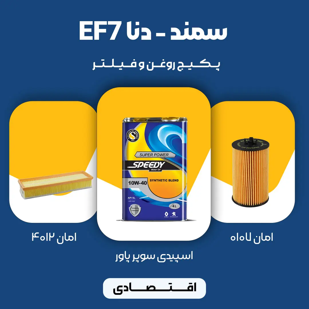 پکیج مصرفی روغن و فیلتر سمند، دنا موتور EF7 (اقتصادی) | فروشگاه پارتینکس